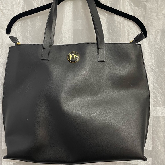 Joy Mangano | Bags | Joy Mangano Black With Gold Accent Shoulder Tote ...